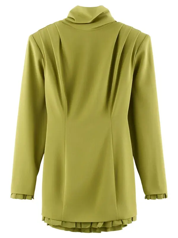 Arakii Draped High-neck Mini Dress - Olive