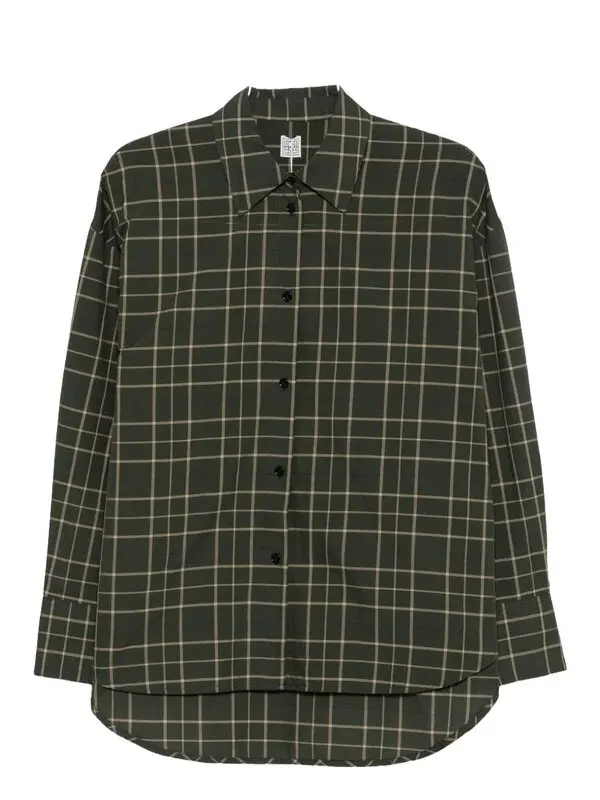 TOTEME Cotton Boxy Shirt - Green
