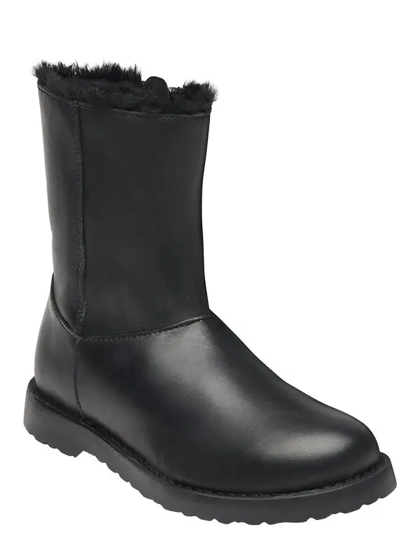 BIRKENSTOCK Uppsala Zip Shearling Natural Leather - Black