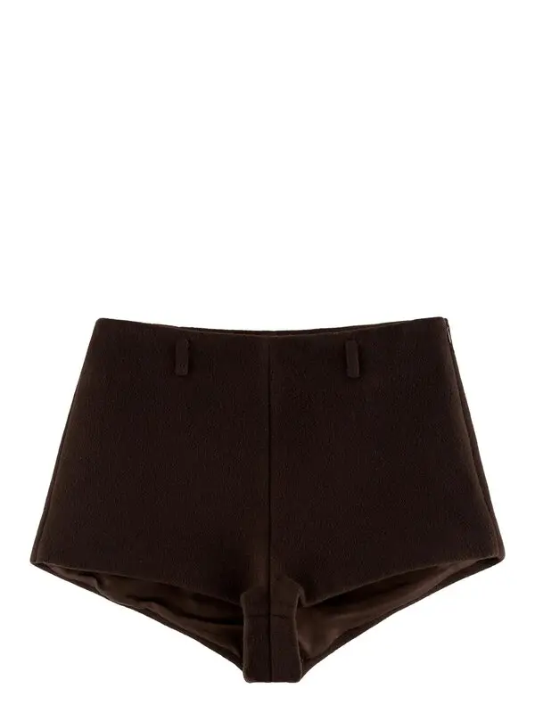 Arakii Tailored Wool Shorts - Brown