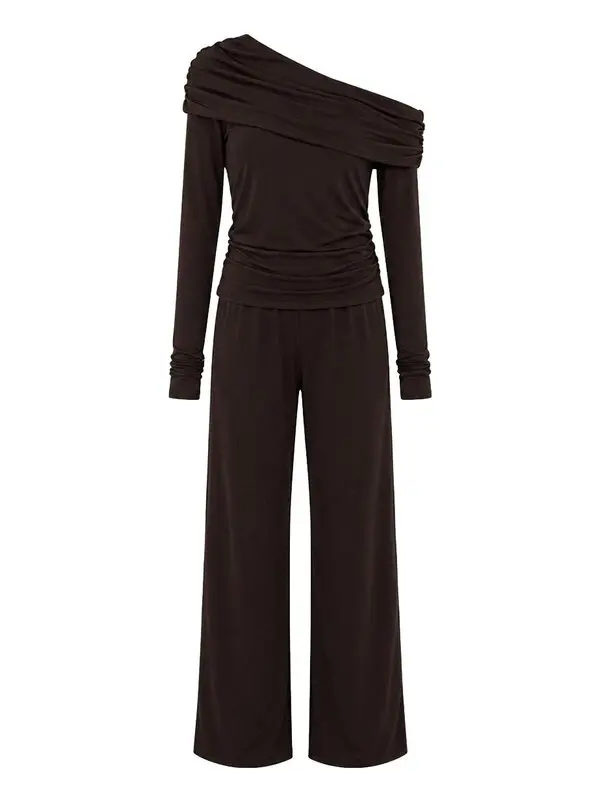 GIRL IN MIND Jay Wide Leg Trouser - Brown
