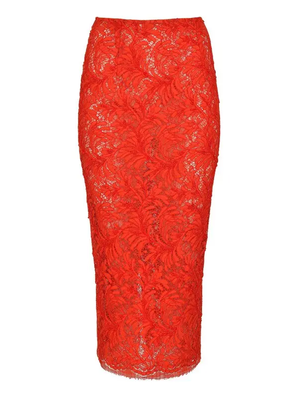 FRANCESCA MIRANDA Oriana Lace Skirt - Red
