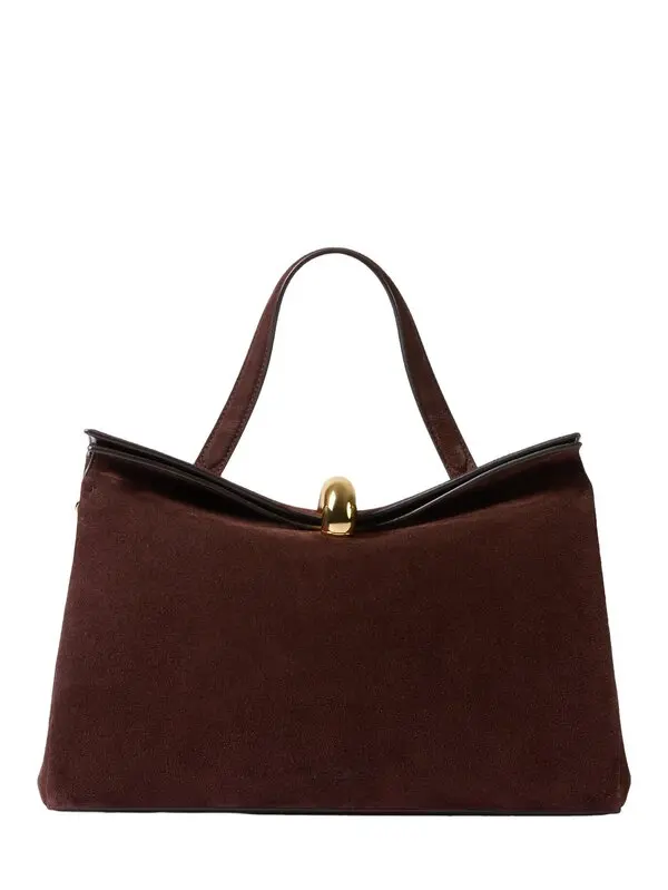 Jacquemus Valerie Top Handle Suede Bag - Brown