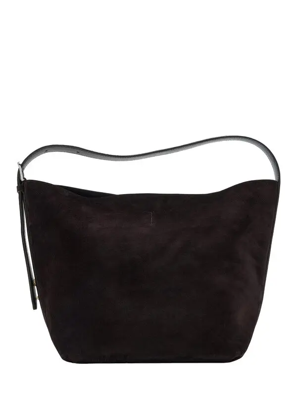 TOTEME Belted Suede Tote - Brown