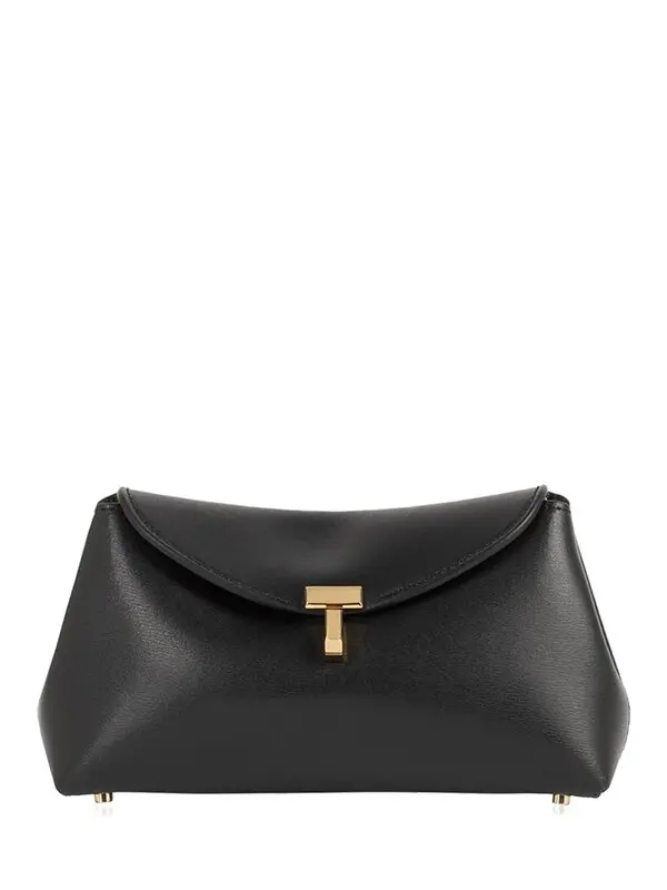 TOTEME Mini T-lock Leather Clutch - Black