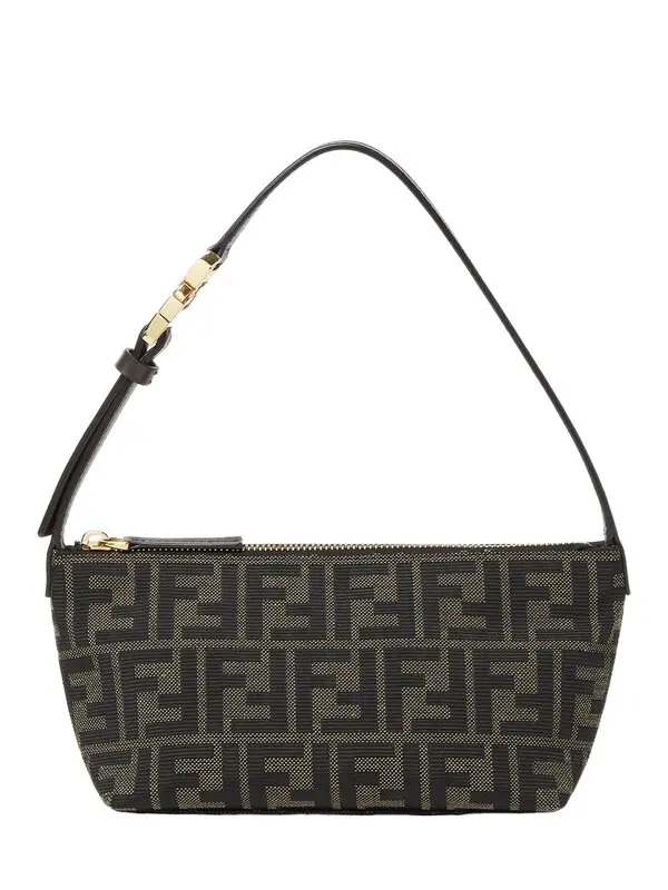 Fendi Mini Ff Zucca Jacquard Crossbody Bag, 11 Cm X 21 Cm X 10 Cm - Marrone
