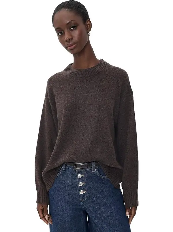 REFORMATION Cove Cashmere Oversized Crew Sweater - Compost