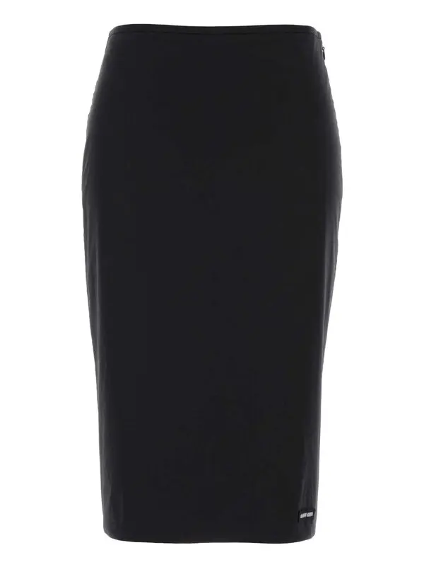 Miu Miu Stretch Poplin Skirt - Black