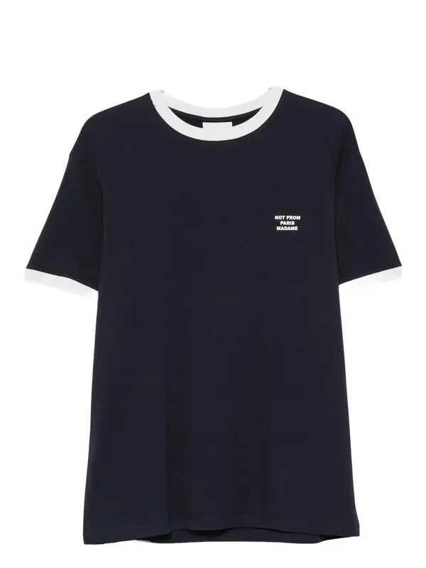 Drole De Monsieur Organic Cotton Graphic T-shirt For - Navy