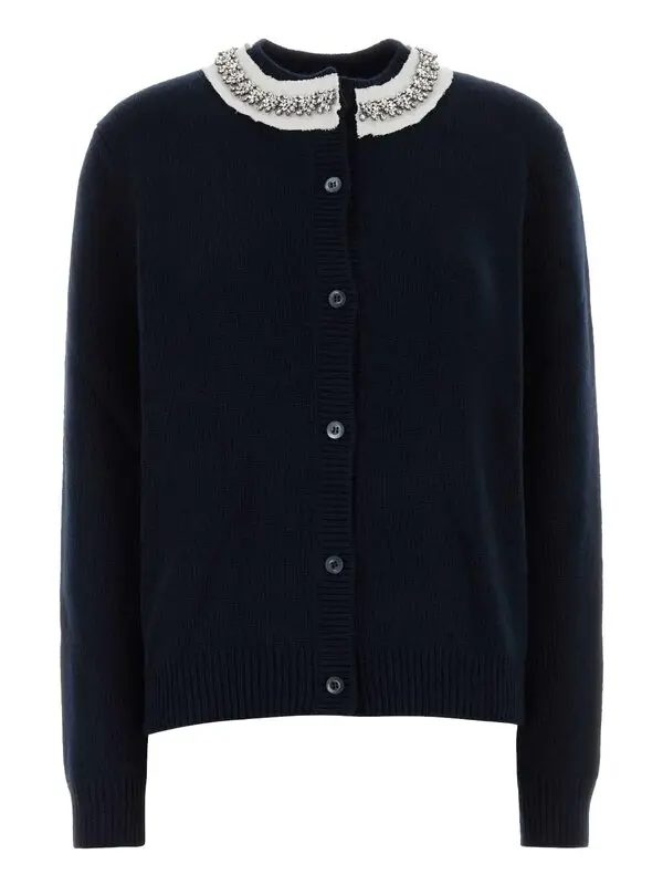 Prada Wool-cashmere Cardigan - Blue
