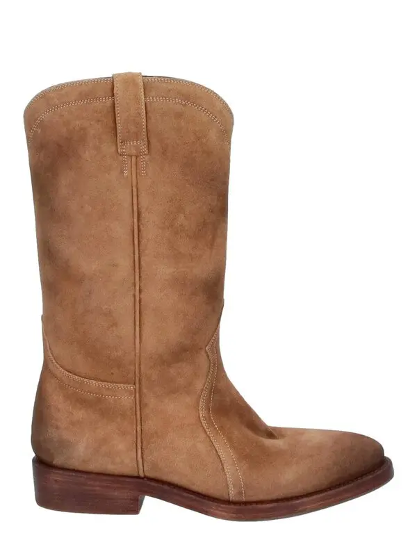 JIL SANDER Suede Mid-calf Western Boots - Brown