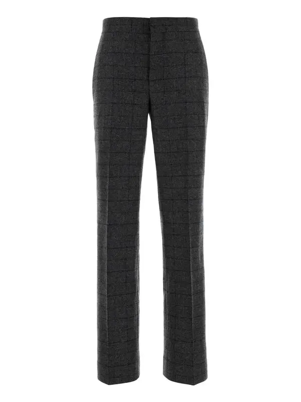 Moschino Embroidered Virgin Wool Pants For - Checked