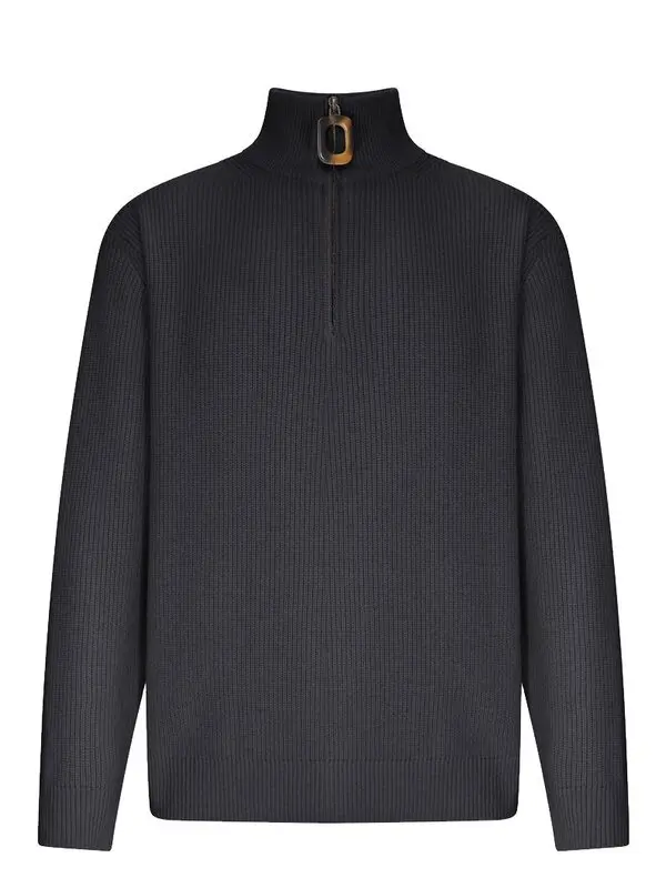 JW Anderson J.w.anderson Ribbed Sweater With High Neck And Zip - Multicolor