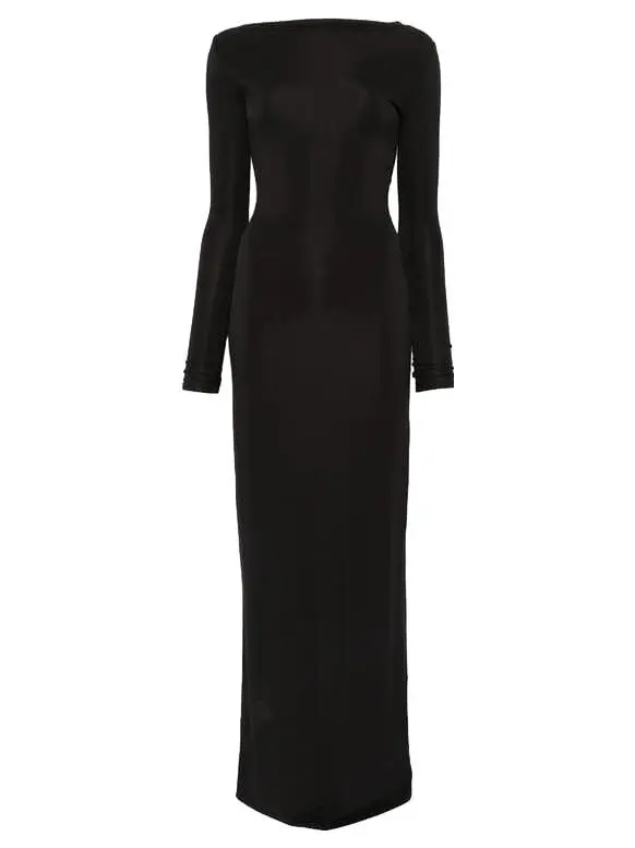 Cult Gaia Long Sleeve Evening Dress - Black