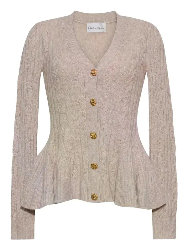 Cara Cara Kiko Cable-knit Peplum Cardigan - Neutrals