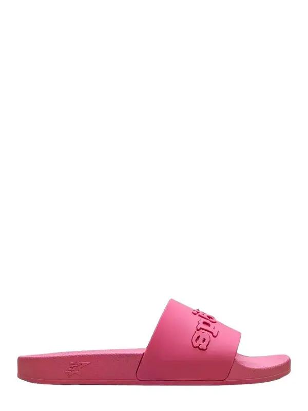 SP5DER 001 Logo-embossed Slides - Pink