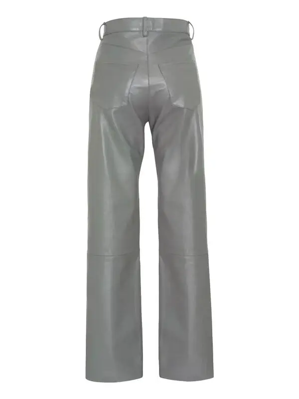 DANCASSAB Ruth Leather Straight Trousers - Grey