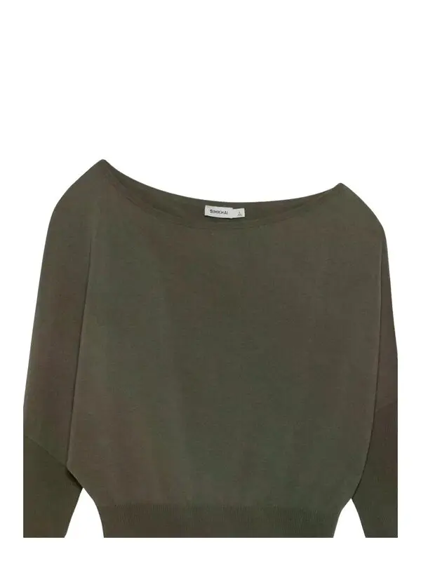 Simkhai Lavina Draped Off-shoulder Sweater - Green