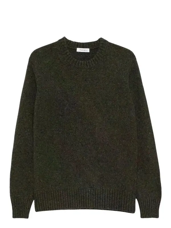KANGRA Flecked-knit Crew-neck Sweater - Green