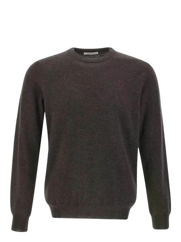 KANGRA Crew-neck Virgin Wool Sweater - Brown