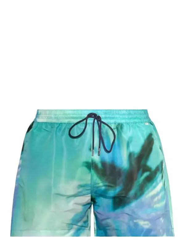 Paul Smith Photographic-print Drawstring Swim Shorts - Green