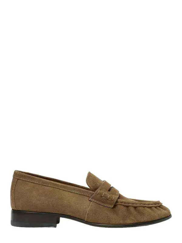 SCAROSSO Mar Suede Penny Loafers - Brown