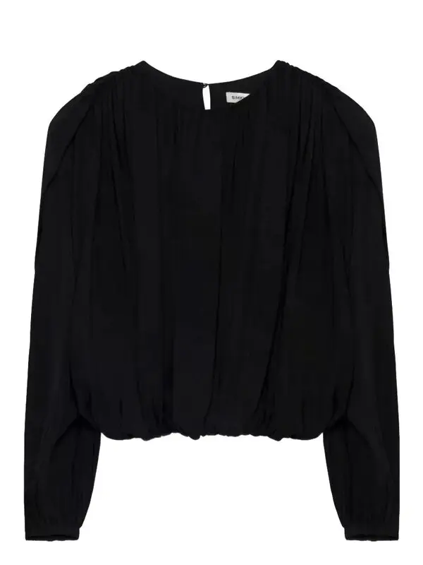 Simkhai Frida Draped Long-sleeve Top - Black