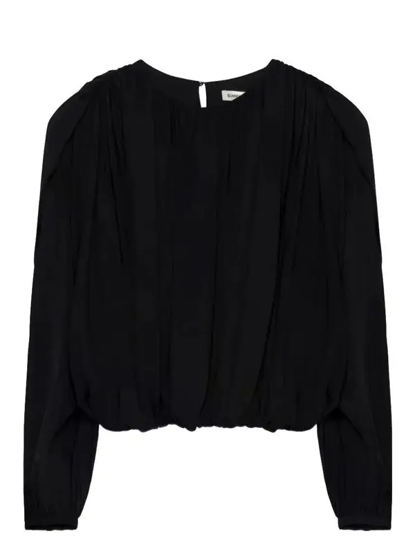 Simkhai Frida Draped Long-sleeve Top - Black