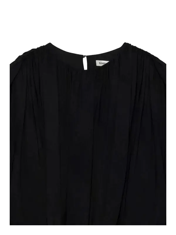 Simkhai Frida Draped Long-sleeve Top - Black
