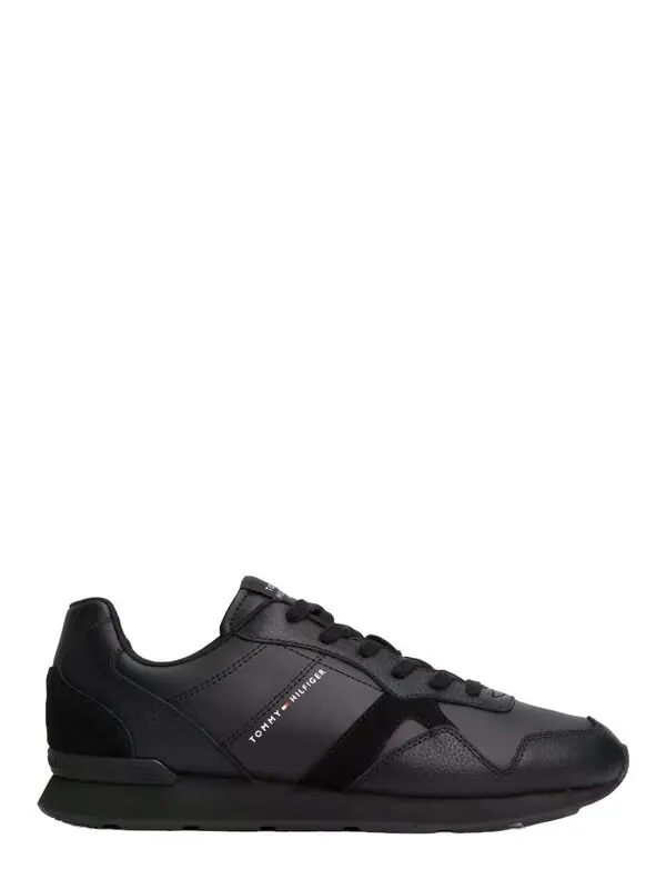 Tommy Hilfiger Logo-print Panelled Low-top Sneakers - Black