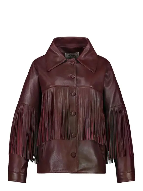DANCASSAB Taylor Fringed Leather Jacket - Red