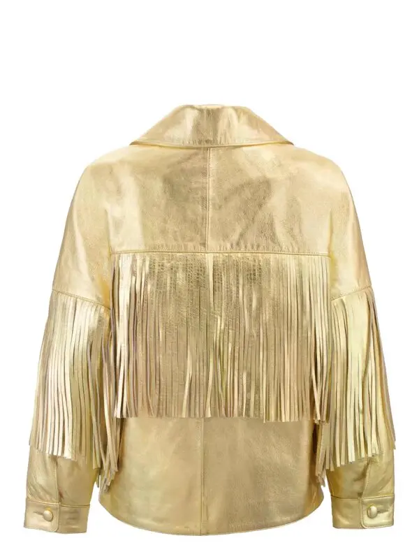 DANCASSAB Taylor Leather Fringed Jacket - Gold
