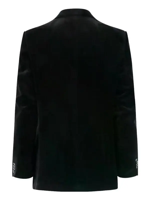 LARDINI Velvet Peak-lapel Blazer - Black