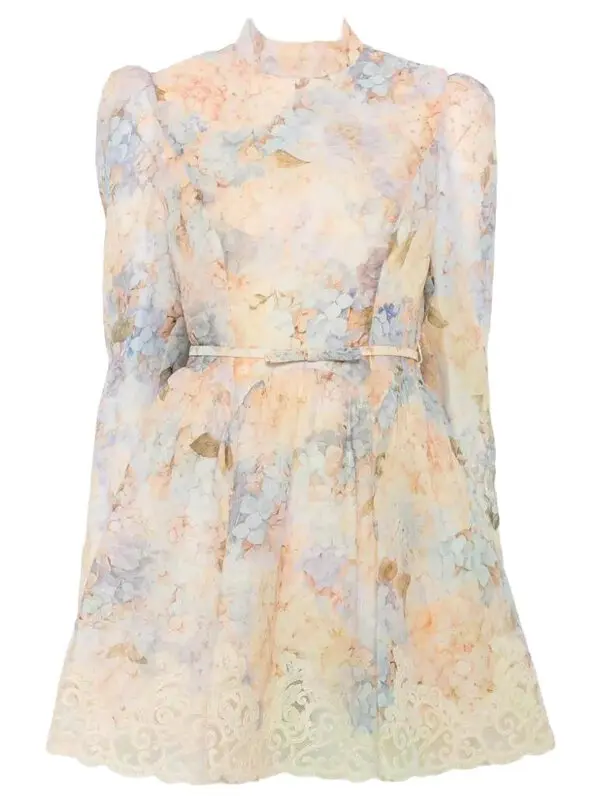 Zimmermann Valiant Panelled Mini Dress - Neutrals