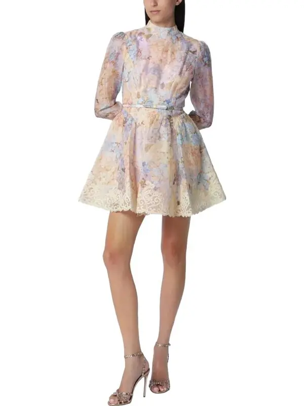 Zimmermann Valiant Panelled Mini Dress - Neutrals