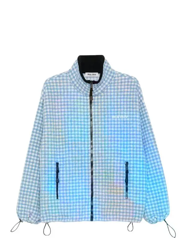 Miu Miu Check Zip-up Jacket - Blue