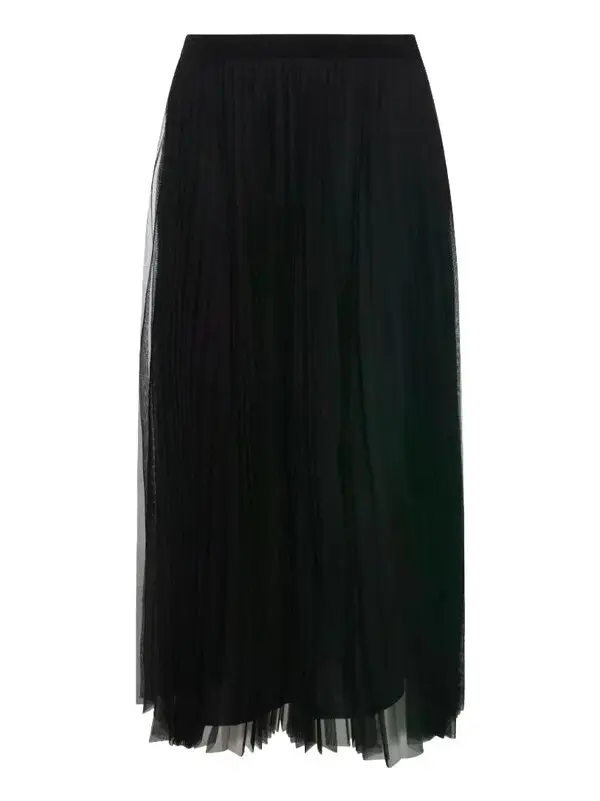 Fabiana Filippi Pleated Tulle Midi Skirt - Black