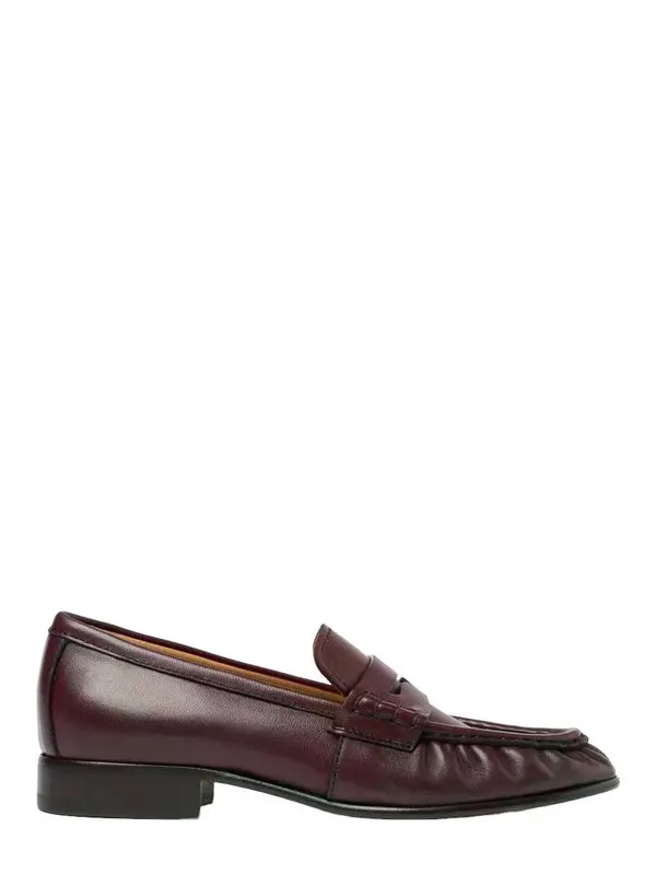 SCAROSSO Mar Gathered-stitch Loafers - Brown