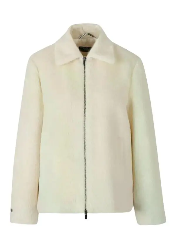 Peserico Zip-up Faux-fur Jacket - Neutrals