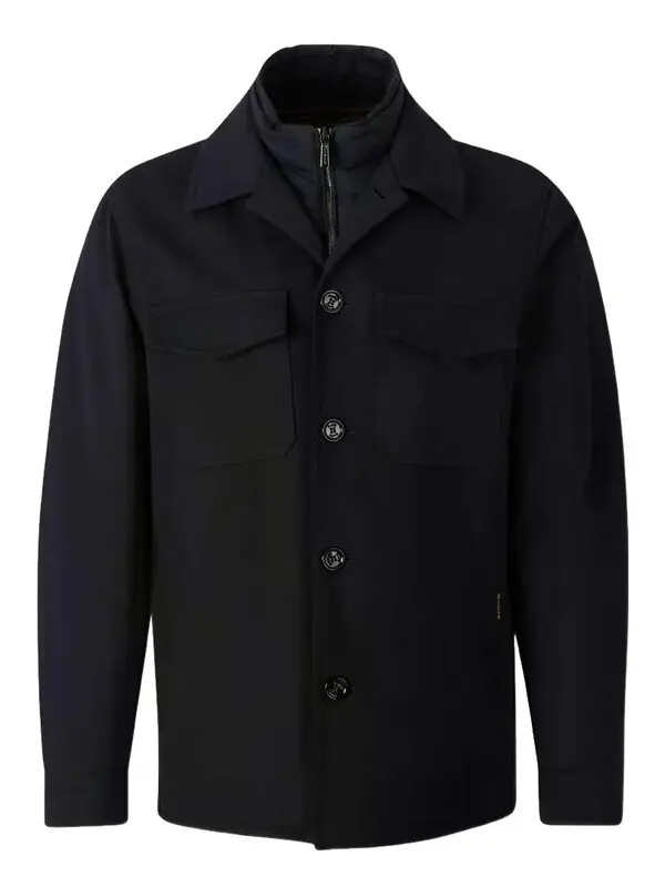 MOORER Quilted-insert Button-up Jacket - Blue