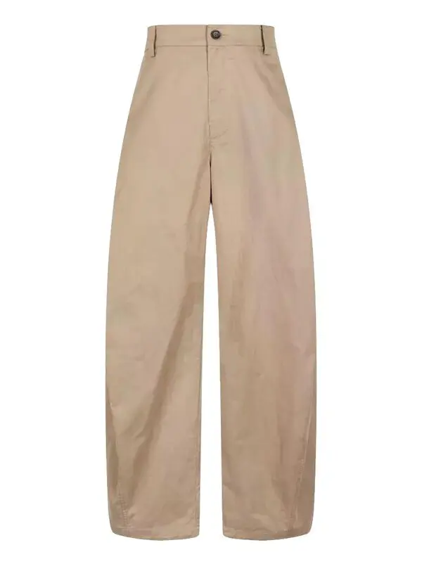 CROQUIS Curved-leg Oversized Trousers - Neutrals