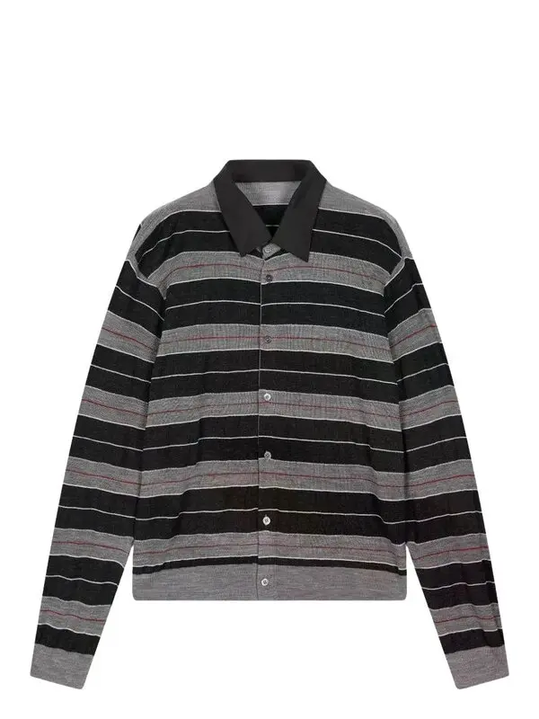 CROQUIS Striped Wool Cardigan - Grey
