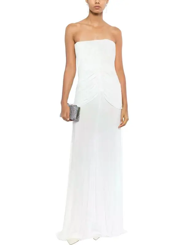Alex Perry Strapless Corseted Bodice Gown - White