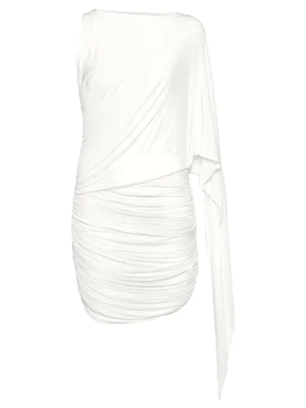 Alex Perry Drape-sleeve Mini Dress - White