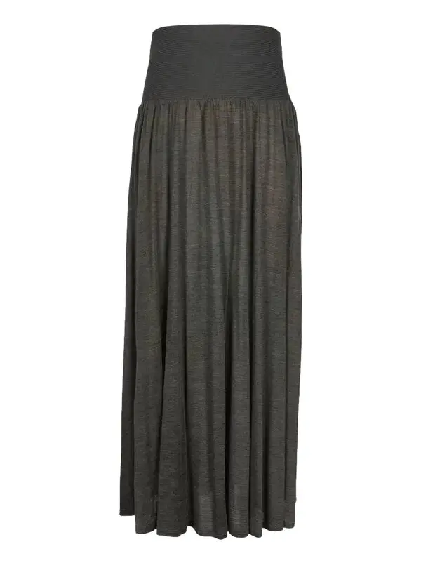 LESS Paneled-waist A-line Maxi Skirt - Grey