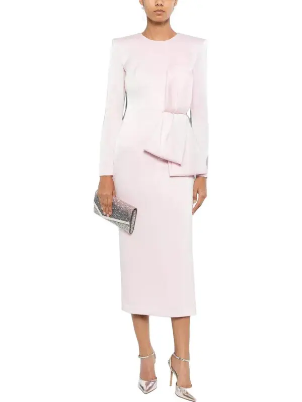 Alex Perry Long Sleeves Jewelneck Pencil Dress - Pink