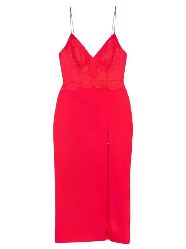 Alex Perry Lace Appliques Pencil Dress - Red