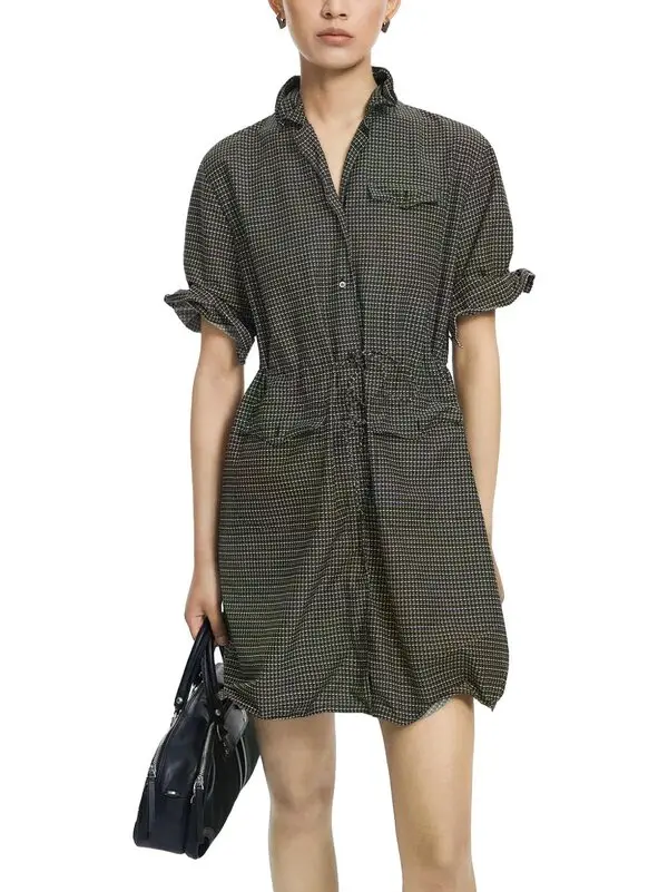 JNBY Geometric-print Short-sleeve Mini Dress - Grey
