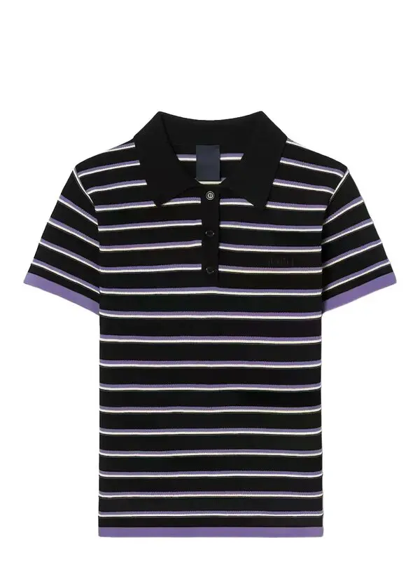 JUUN.J Striped Polo Shirt - Black