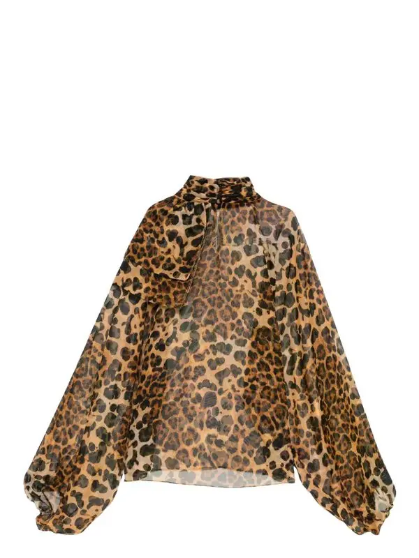 Pamella Roland High-neck Blouse - Brown